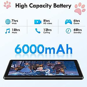 OVZIOCO Tablet PC 10 inch, Android, 4GB RAM 64GB ROM, 256GB Extended, Android11,6000mAh Battery, 2MP+8MP Camera, Bluetooth, WiFi,(Black)