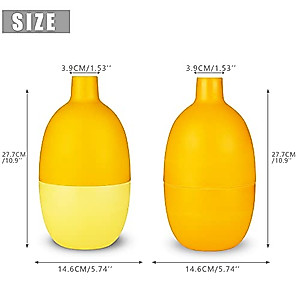 PROGUP Yellow Vase for Home Decor, Modern Rustic Farmhouse Decor,Boho Vases Set of 2,Decorative Vase for Pampas Grass & Dried Flowers,Table, Bookshelf, Mantel and Entryway Decor