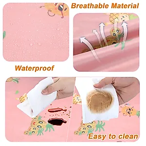 PewinGo Weaning Bib & BLW Attaches and Fully Cover to Baby Highchair, Long Sleeves Bib with Waterproof, Machine Washable & Comfortable,Easy to Clean, Suitable for Baby Infant-Pink