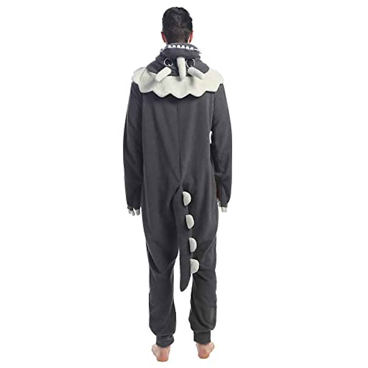 dressfan Animal Triceratops Dragon Onesie Grey Dinosaur Christmas Halloween Cosplay Costume Pajamas Unisex Adults Teens Kids