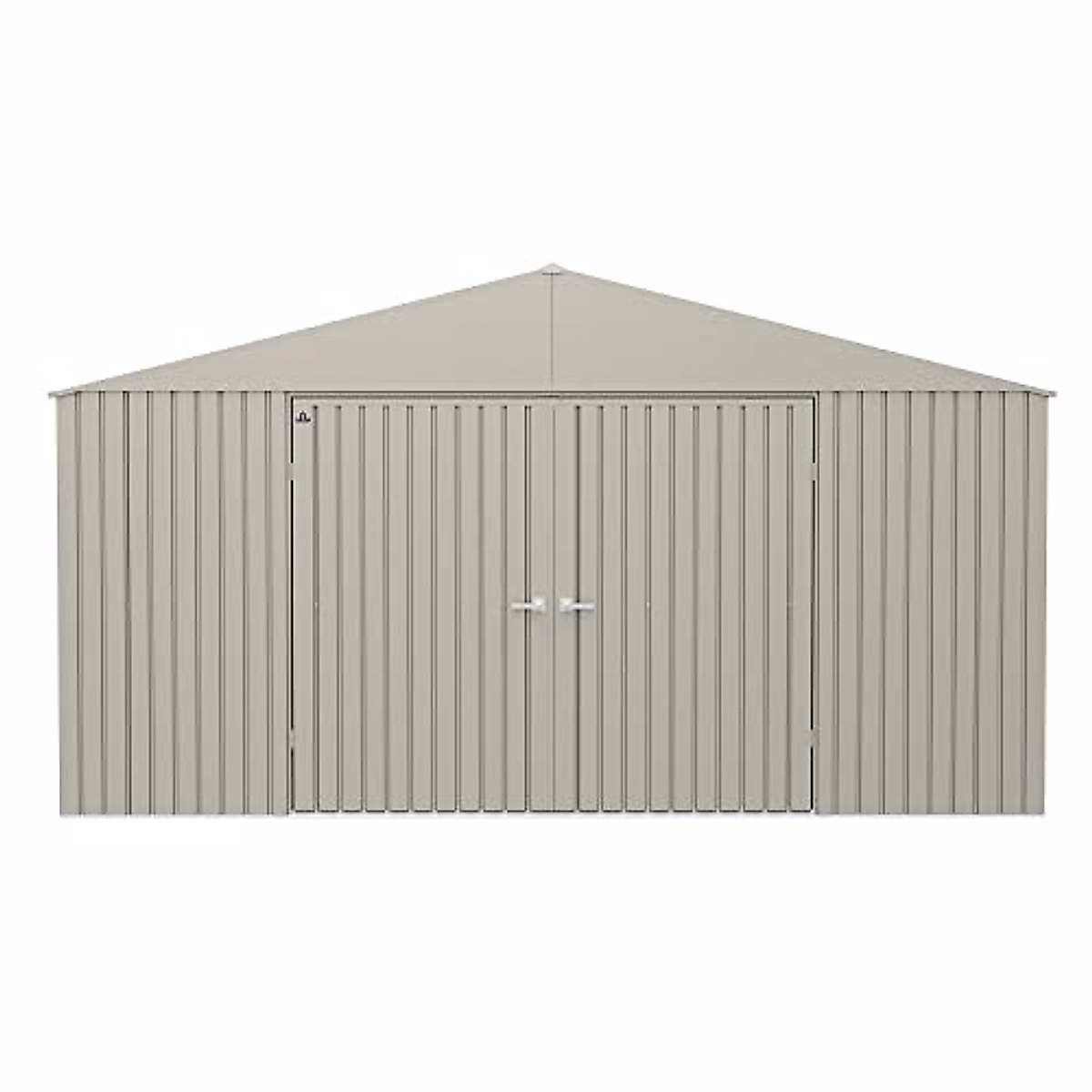 Arrow Shed Elite 14' x 16' Outdoor Lockable Gable Roof Steel Storage Shed Building, Cool Grey