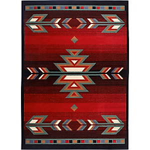 Home Dynamix Sagrada Southwest Area Rug , 7'8" x 10'7" inch , Black/Red/Ivory