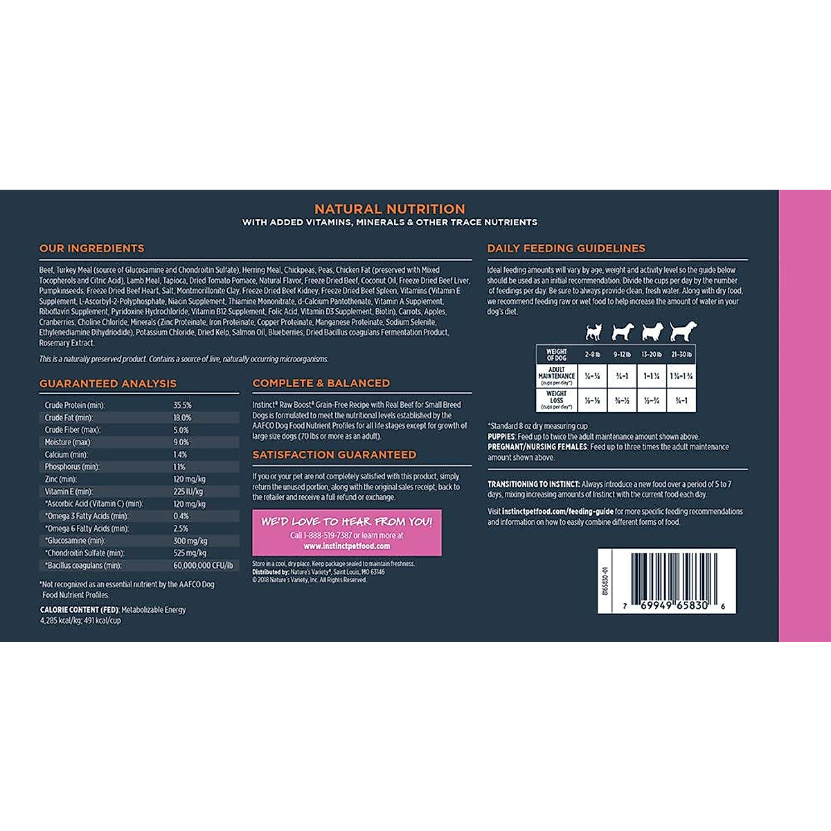 Instinct Raw Boost Small Breed Grain Free Recipe with Real Beef Natural Dry Dog Food, 10 lb. Bag