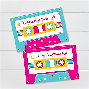 80's Party Supplies - Cassette Tape Banner Garland Decorations, 7 Feet Long (2 Pack)