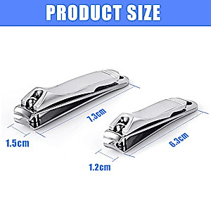 Nail Clippers Set for Fingernail Toenail - DR. MODE Large & Small 2 Pack Professional Stainless Steel Toe Nail Cutter, Sharp Travel Finger Nail Clippers Kit with Case Gifts for Him Men Women