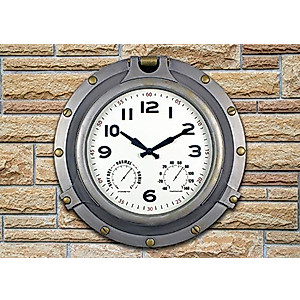 Poolmaster 52538 18" Silver Porthole Clock