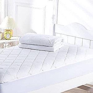 Ultra Soft Cotton Crib Mattress Protector Pad for 52x28 or 52x27 Toddler Bed Waterproof Quilted Fitted Baby Matress Cover 1 Pack White