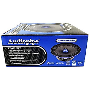 Audiopipe APMB-628PM 6 Inch 200 Watts Max 100 Watts RMS Power Low to Mid Frequency Car Audio Loudspeaker with 4 Ohm Impedance