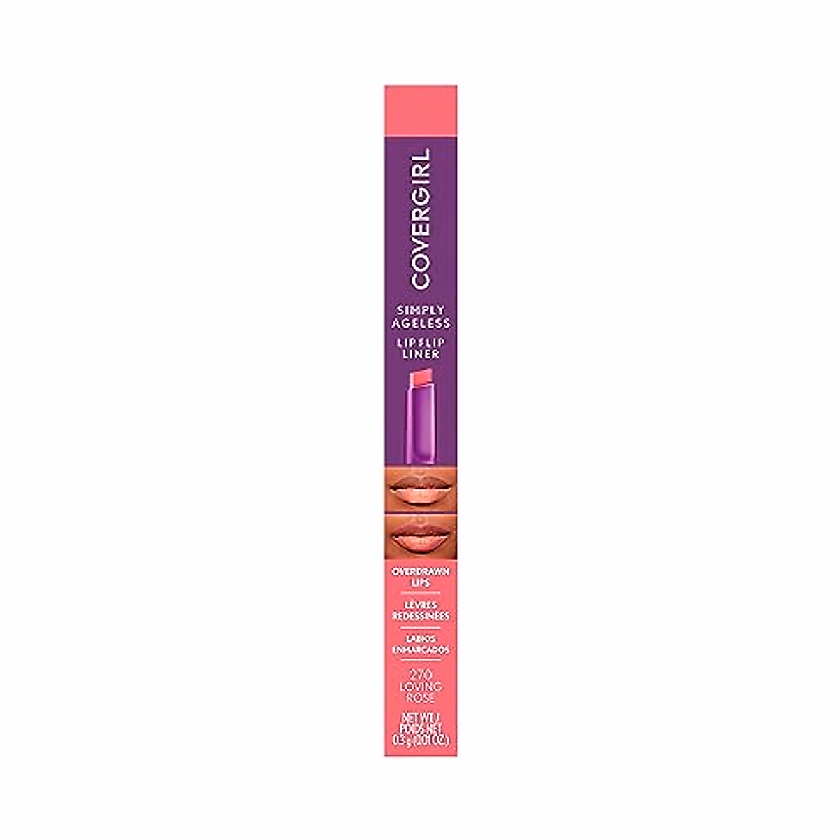 COVERGIRL Simply Ageless Lip Flip Liner, Loving Rose, Pack of 1