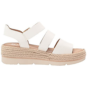 Dr. Scholl's Shoes Women's Once Twice Espadrille Wedge Sandal, White, 8
