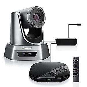 Tenveo Group All-in-One Video Audio Conference Room Camera System 3X Optical Zoom USB PTZ Conferencing Camera Speakerphone Supports Skype Zoom Teams OBS Windows Mac for Business Meeting