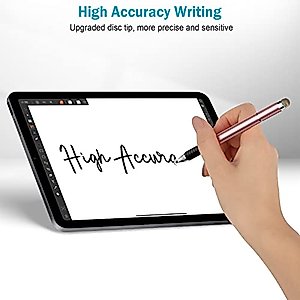 CCIVV Stylus Pen 2 in 1 Fine Point & Mesh Tip for Touch Screen, Compatible for Tablet and Cellphone (1Pc, Rose Gold)