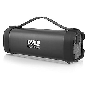 Pyle Wireless Portable Bluetooth Speaker- 100 Watt Power Rugged Compact Audio Sound Box Stereo System with Built-in Rechargeable Battery, 3.5mm AUX Input Jack,FM Radio,MP3 & USB Reader-PBMSQG5, Black
