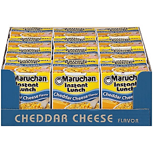 Maruchan Instant Lunch Cheddar Cheese, Ramen Noodle Soup, Microwaveable Meal, 2.25 Oz, 12 Count