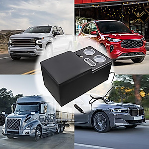 Sporacingrts Black Universal Enhanced Truck Seat Organizer with LED Light, USB Port, Cup Holders, and More - Car & Van & Truck Floor Cab Back Bench Seat Armrest Middle Storage Box-Contractor Console