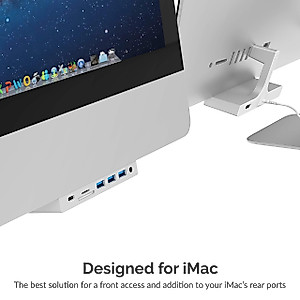 SABRENT Multi Port iMac Hub with Front Access USB Ports, SD/Micro SD Card Reader, 3.5mm Headphone Jack and Rear HDMI 2.0 Output (iMac 2017 to 2020) (HB-SIMC)