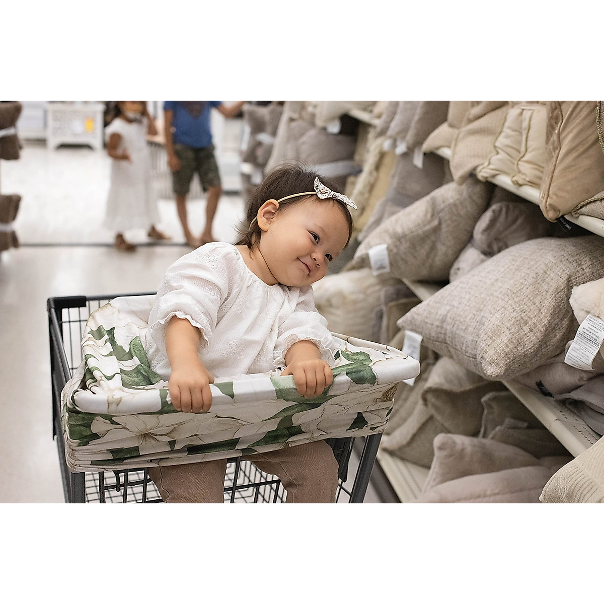 Pobi Baby Premium Multi-Use Cover - Nursing Cover, Baby Car Seat Covers, Shopping Cart, High Chair, and Breastfeeding Cover - Ultra-Soft, Stretchy, Floral Scarf for Baby and Mom (Zephyr Magnolia)