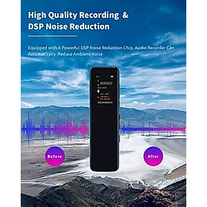 64GB Digital Voice Recorder with Playback,Tape Recorder, Audio Recorder with Noise Reduction, MP3 Player, HD Recording, Voice Activated Recording Device Dictaphone Sound for Lecture,Meetings,Class
