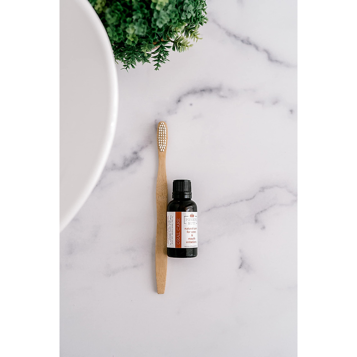 Punkin Butt Oral Care 1 oz Glass Bottle. Chamomile, Clove, Peppermint. Natural, Safe, Effective; Cruelty-Free, Vegan, use as Often as Needed.