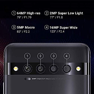 TCL 10 Pro Unlocked Android Smartphone with 6.47" AMOLED FHD + Display, 64MP Quad Rear Camera System, 128GB+6GB RAM, 4500mAh Fast Charging Battery