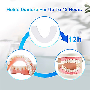 Denture Adhesive Cushion,120 Pads(4 Pack) Zinc Free Long-lasting Denture Adhesive Cushion Denture Adhesive Pad for Secure Hold and Food Seal,US SHIPPING