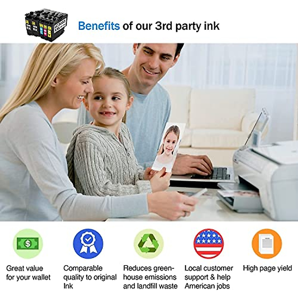 Cartlee 5 Compatible Ink Cartridges Replacement for LC3033 XXL High Yield for Brother MFC-J995DW XL MFC-J805DW MFC-J815DW MFC LC 3033XXL Printer BK 2 Black 1 Cyan 1 Magenta 1 Yellow