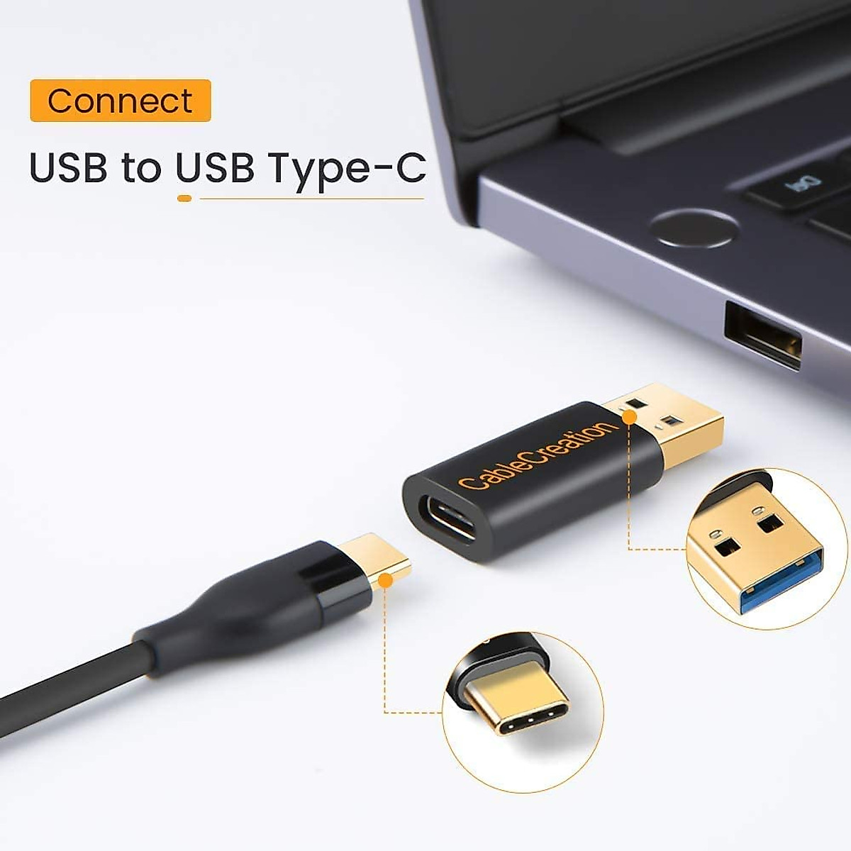 Bundle-2 Items: USB 3.1 USB C Female to USB Male Adapter 5Gbps + 7-in-1 USB-C Hub Multiport Adapter 5Gbps Date Ports
