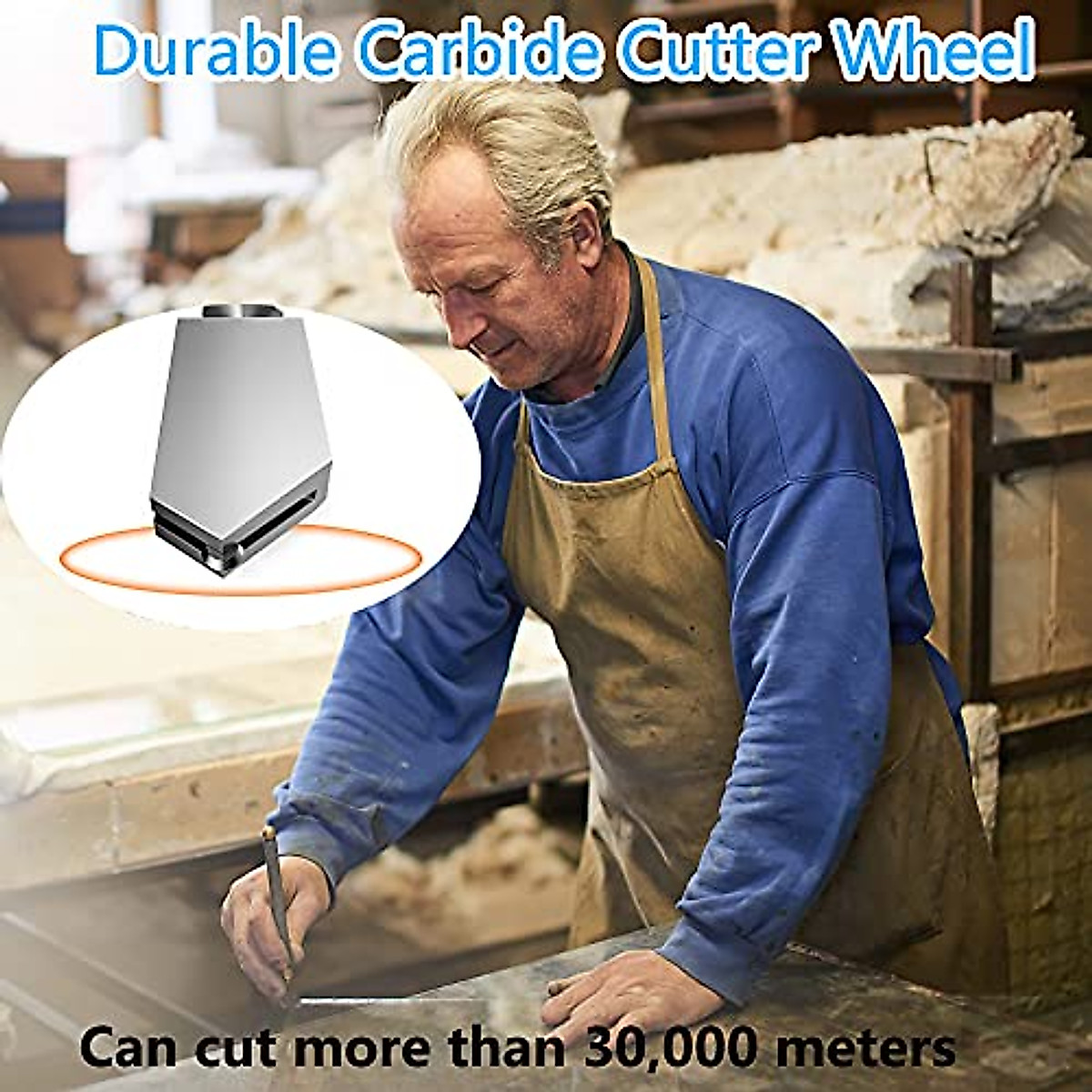 Glass Cutters 2-22mm- Glass Cutter Tool for Thick Glass Tiles Mirror Mosaic Cutting, Glass Cutting Tool with Aotomatic Oil Feed and Replaceable 3 Carbide Cutting Heads