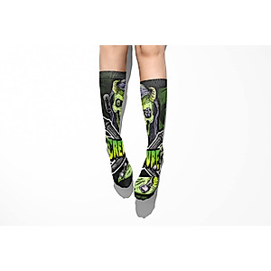 ARIYIDA Unisex Funny Crazy Color 3D Puzzle Stripe Food Pattern Athletic Sports Crew Tube Socks (Skeleton)