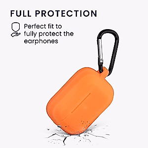 kwmobile - Case Compatible with Apple Airpods Pro - Case Glow in The Dark Cover Made of Silicone - Orange