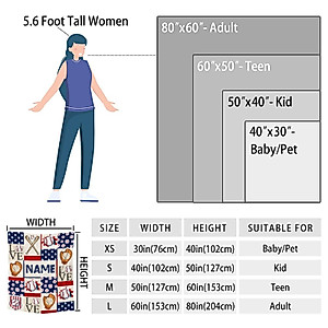 Custom Baseball Blanket Gifts with Name - 30x40 Inches Sports Throw Blanket for Baseball Lover, Kids, Adults, Teens, Girls & Boys - Colorful Soft Fuzzy Blankets for Couch, Sofa & Bed