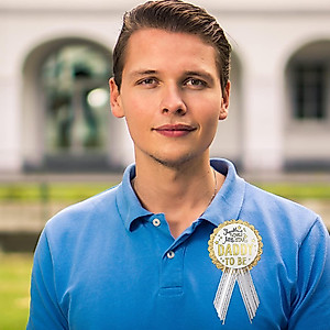 Amy's Bubbling Boutique Twinkle Little Star Baby Shower Mommy Sash & Daddy to Be Pin White & Gold Gift Set