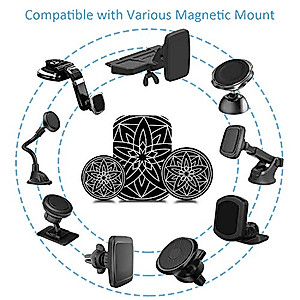 Metal Plate for Phone Car Magnetic Mount 6 Pack,Magnet Holder Disc Replacement Case Sticker with 3M Adhesive for iPhone Magnets Cradle-less Mounts Cell Phone Mini Tablet GPS Stand 2 Rectangle 4 Circle