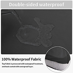 Easy-Going 100% Waterproof 3 Pieces Couch Cushion Covers for Sectional Sofa Left/Right L Shape Chaise Lounge Sofa Seat slipcover Anti-Slip Sofa Cover (2 Seater + 1 Chaise, Dark Gray