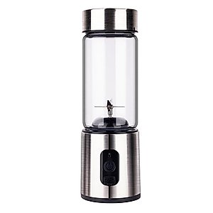 LBIMBIL Portable Blender, 14 Oz Personal Blender For Shakes and Smoothies with 6 Blades, Stainless steel Mini Blender Cup with Travel Lid For Kitchen, Travel, Office, 4000mah Usb Rechargeable