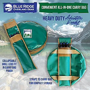 TEMBOTUSK The Original Skottle grill cooking system kit based on the South African braai pan or cowboy wok skillet style cooker, all packs in one carry bag.