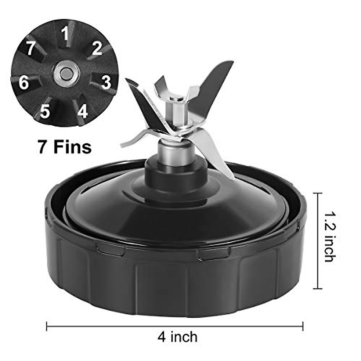 7 Fins Gear Replacement Extractor Blade Parts Fits for Nutri Ninja Blender Blade by Aooba