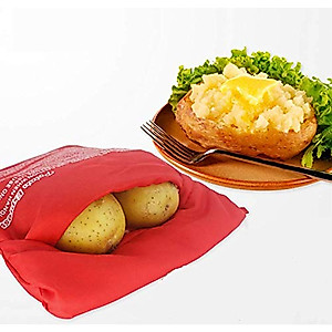 JQYXSS Microwave Potato Bag, 1 Pieces Reusable Express Microwave Potato Cooker Bag,Nice Size and Easily Fits 4 Potatoes