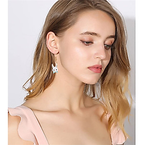 DIYANMMY Easter Bunny Alloy Dangle Drop Earrings Set Cute Funny Animal Jewelry Holiday Accessories for Women (Holiday Drop Earrings)