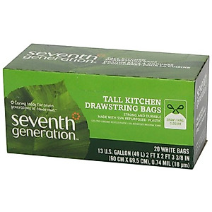 Seventh Generation Drawstring Kitchen Trash Bags 13 gal, 20 Bags