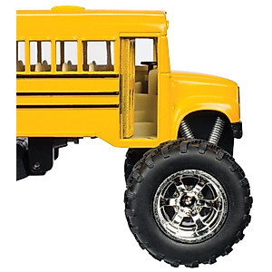 Rhode Island Novelty 5 Inch Die-cast Metal School Bus Big Wheel Monster Truck One School Bus