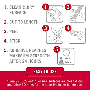 VELCRO Brand Sticky Back Strips with Adhesive | 4 Count | Black 3 1/2 x 3/4 In | Hook and Loop Fasteners for Home Organization, Classroom or Office