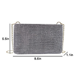 Caviotess Bling Rhinestone Evening Bag for Women Crystal Crossbody Bag Clutch Purse for Party Wedding