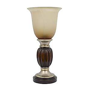 Decor Therapy Resin Uplight with Alabaster Champagne Glass Shade