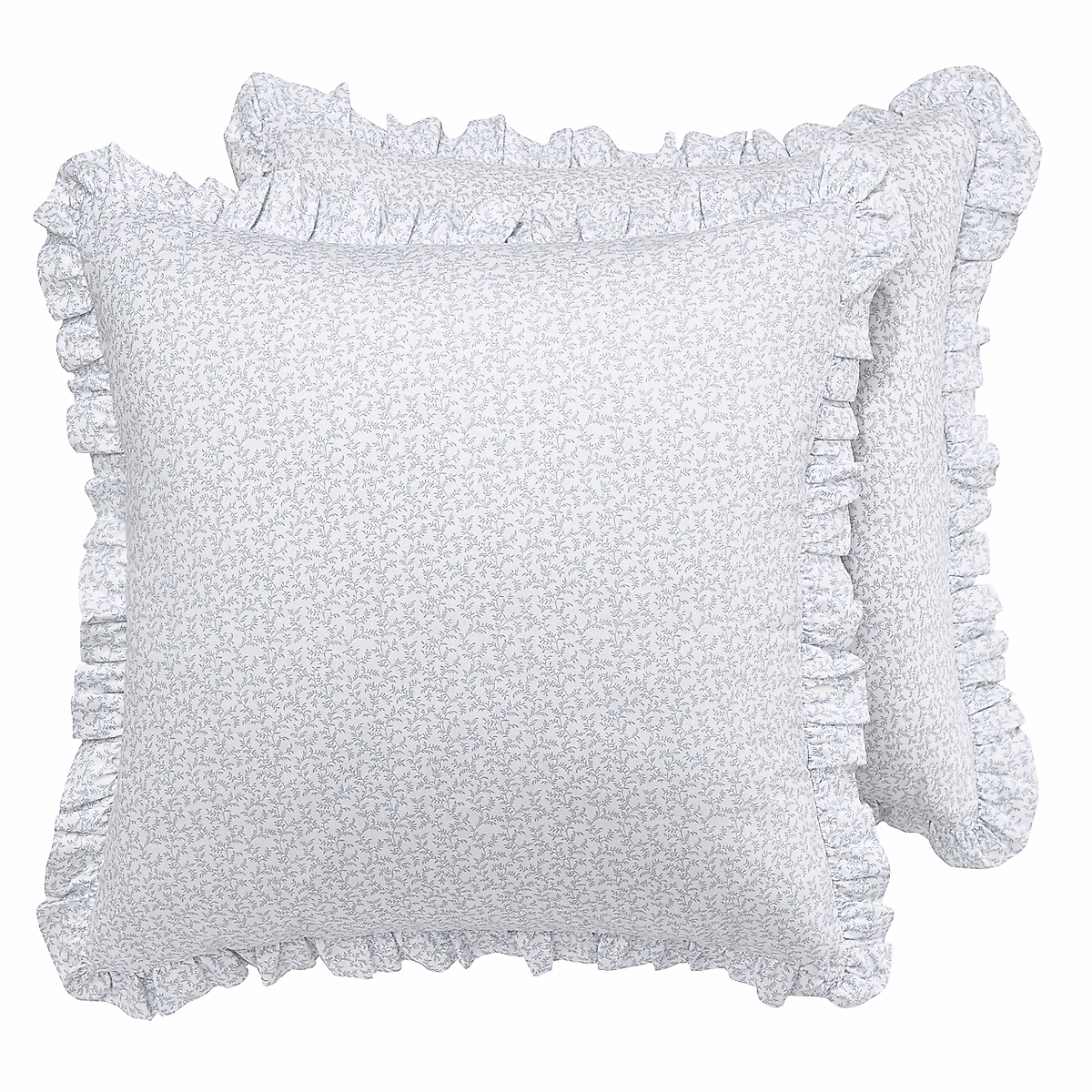 Laura Ashley Home - King Duvet Cover Set, Reversible Cotton Bedding with Matching Shams, Lightweight Home Decor for All Seasons (Chloe Blue, King)