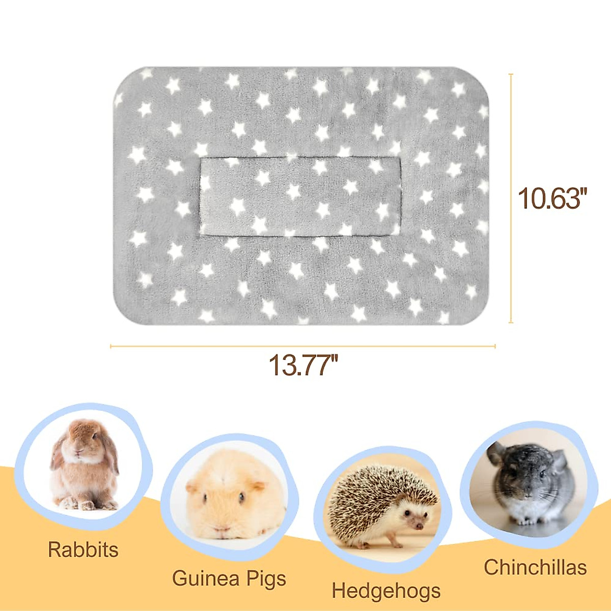 Tierecare 10PCS Guinea Pig Bed Soft Rabbit Bedding Cage Liner Warm Bunny Mats Pee Pads Fleece Blanket Plush Hamster Sleep Beds Ferret Squirrel Hedgehog Rat