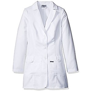 Grey's Anatomy 7446 Missy 2 Pkt White Lab Coat w/ Back Tab Small