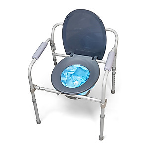 Cleanwaste Sani-Bag+ Commode Liners with Poo Powder, 10 Count, 32 Ounce Capacity, Odor Control, Leak Free, Medical Grade & Clinically Tested