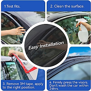 Window Visors Rain Guards for 2007-2013 Chevy Silverado/GMC Sierra 1500/Avalanche Crew Cab, Window Vent Wind Deflectors Visors Shades for 2007-2014 Silverado/Sierra 2500HD-3500HD/Suburban/Yukon XL