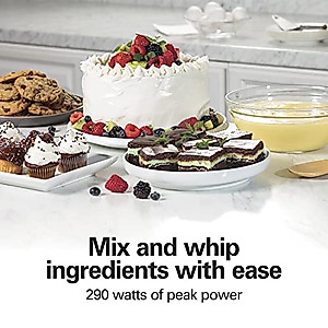 Hamilton Beach Classic 6-Speed Electric Hand Mixer with Snap-On Storage Case, Brushed Stainless, Traditional and Wire Beaters, Whisk